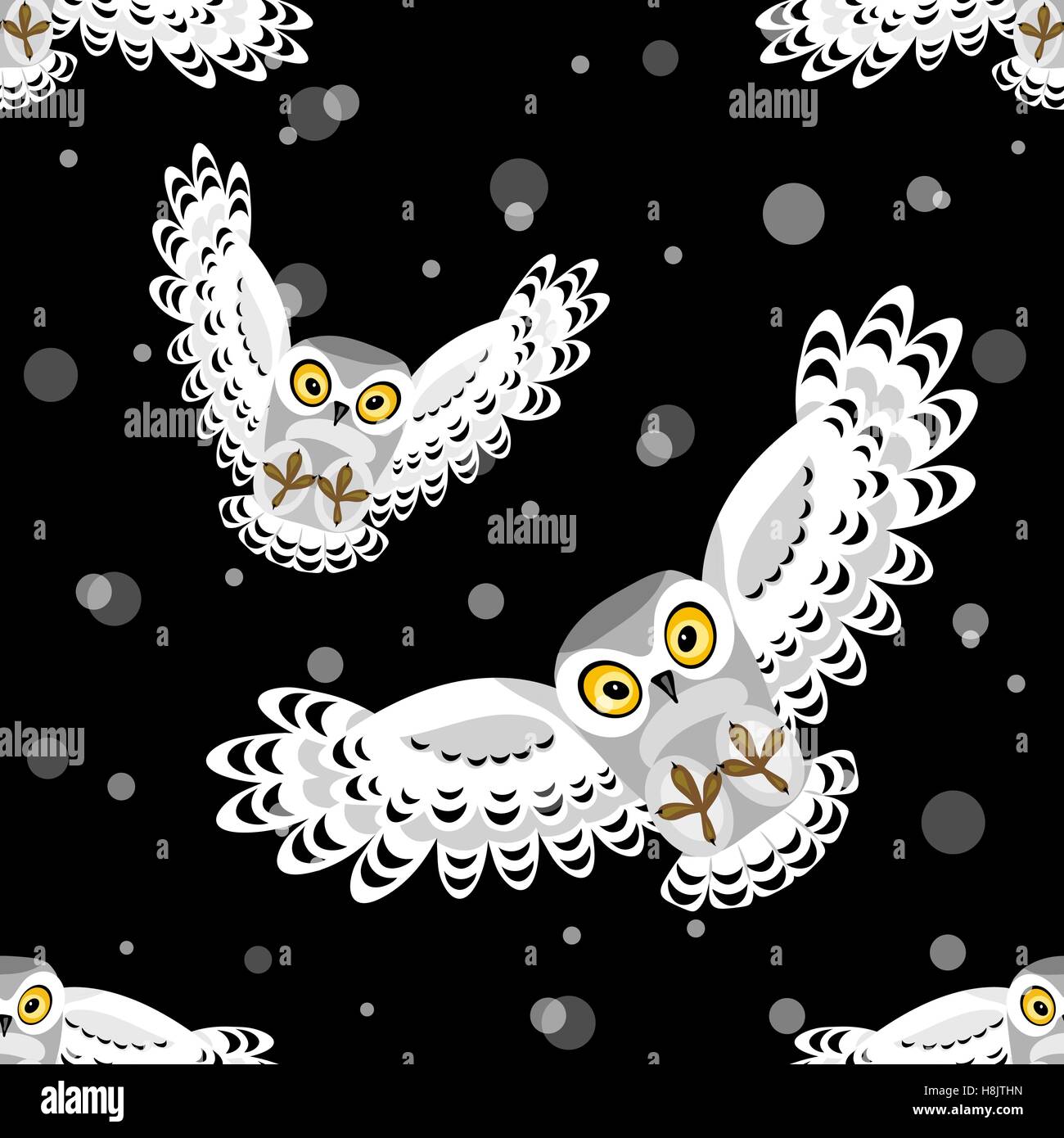 Seamless pattern with flying polar owls Stock Vector Image & Art - Alamy