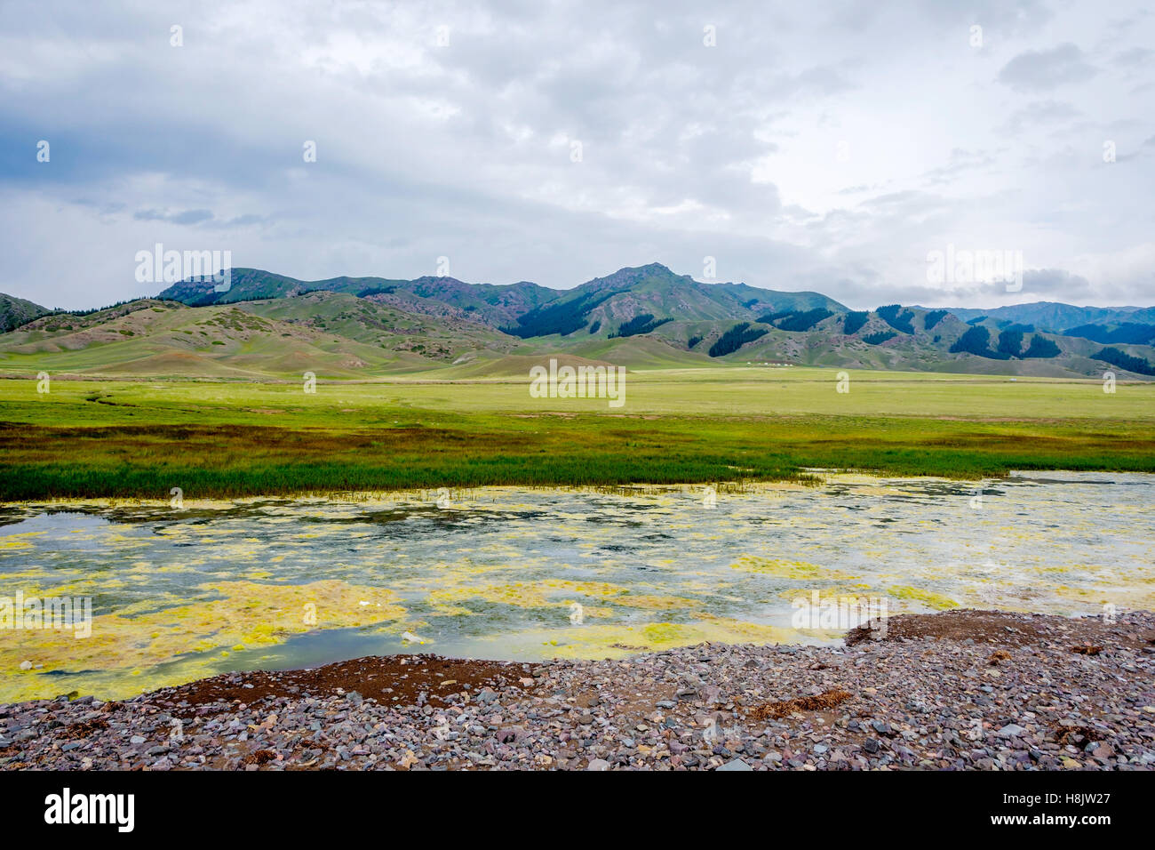 Landscape at Sayram lake, Xinjiang Uyghur autonomous region, China ...