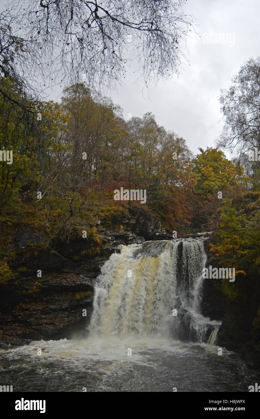 Falls of Falloch waterfall situated in the north part of Loch Lomond ...