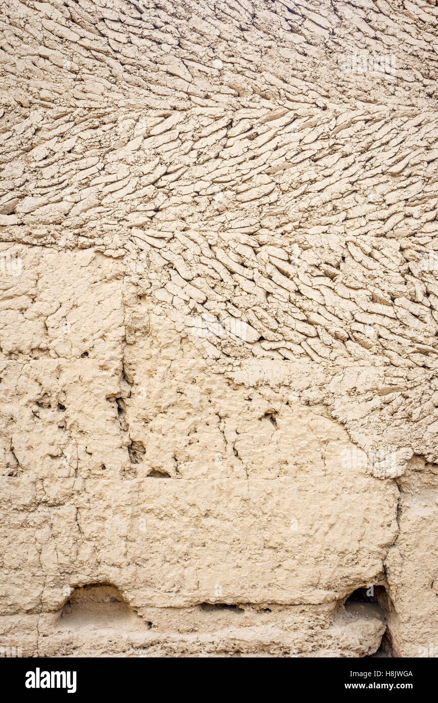 Mud house facade close up, Jiaohe Ancient Ruins, Turpan, Xinjiang ...
