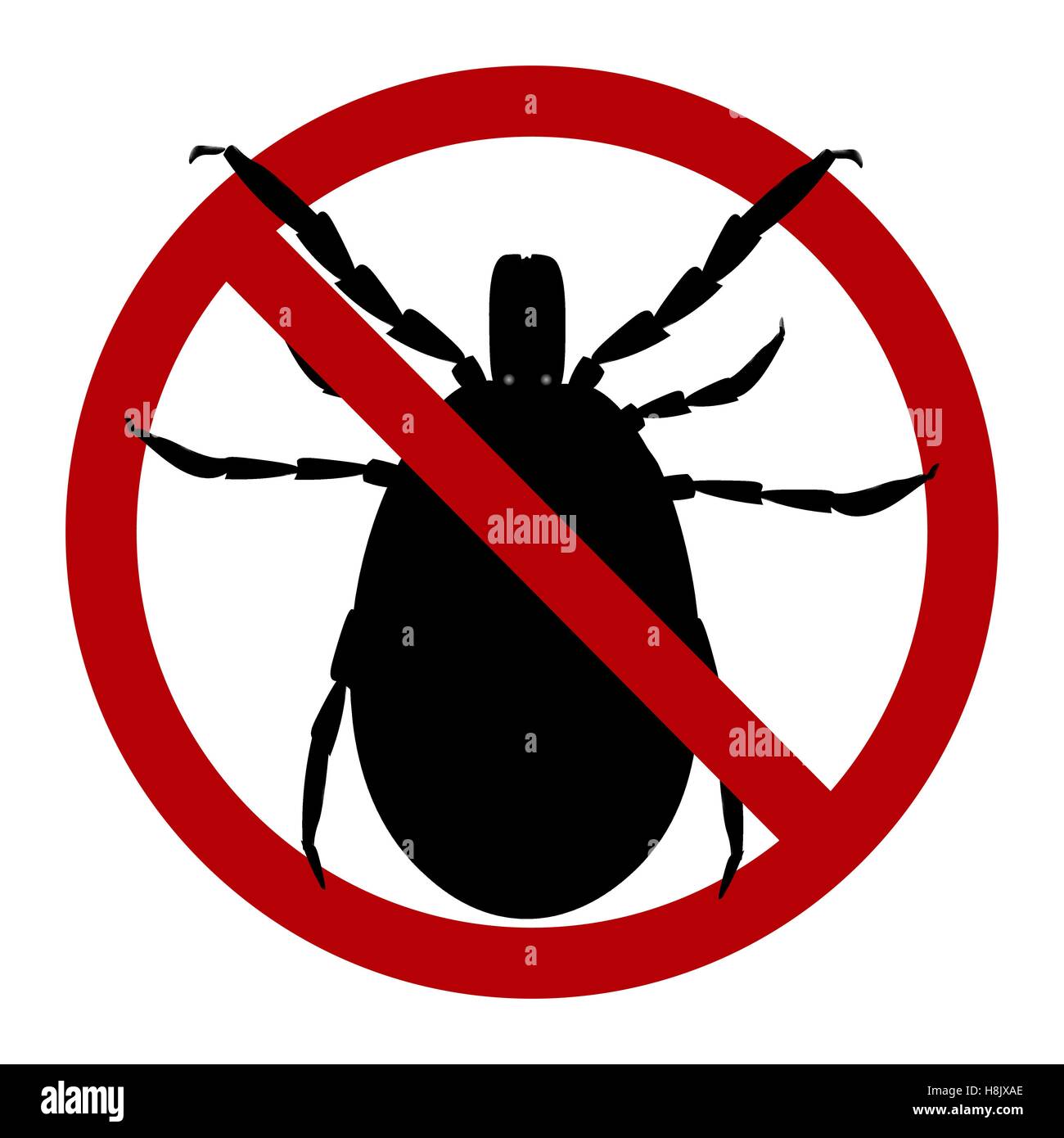 Warning sign. harvest bug in a red circle. illustration Stock Vector ...