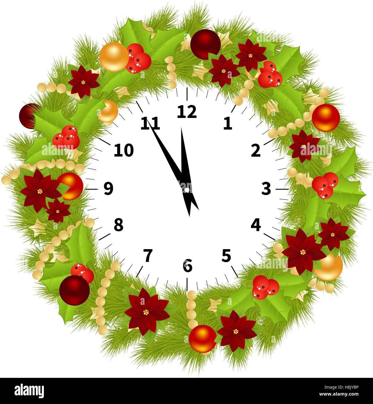 Year clock garland hi-res stock photography and images - Alamy