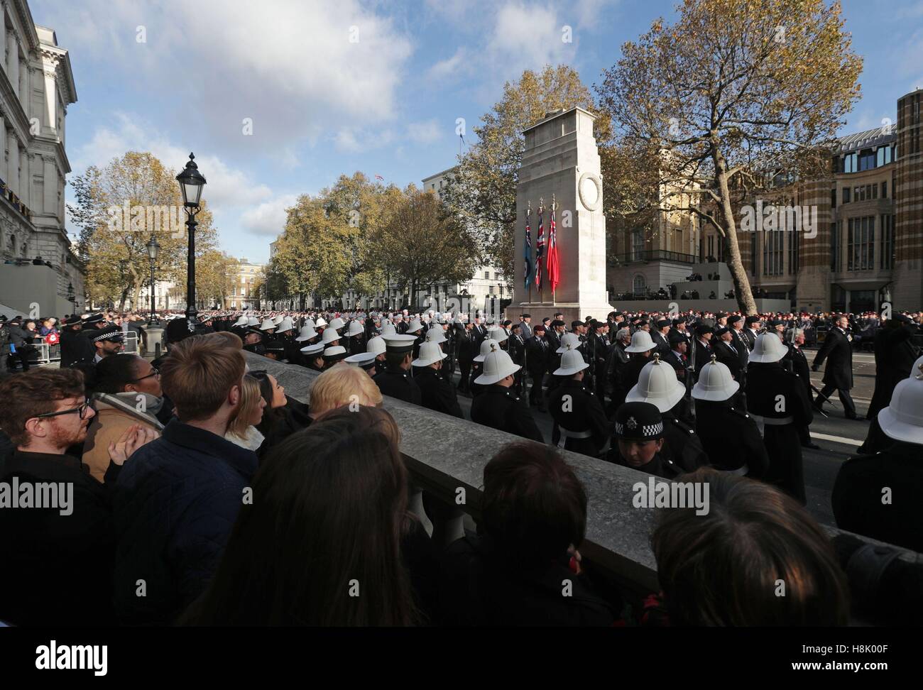 Veterans parade during the annual Remembrance Sunday Service at the ...