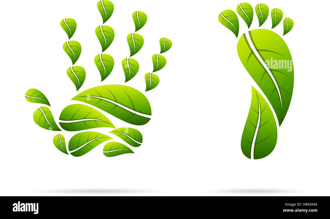 Hand shaped leaves grow Stock Vector Images - Alamy