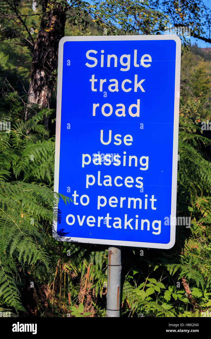 Sign of single track road hi-res stock photography and images - Alamy