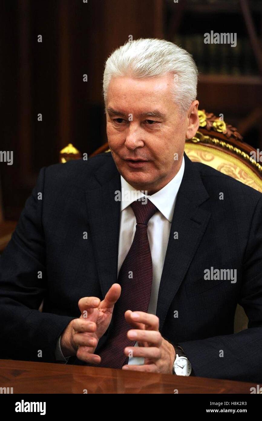 Moscow Mayor Sergei Sobyanin during his meeting with Russian President ...