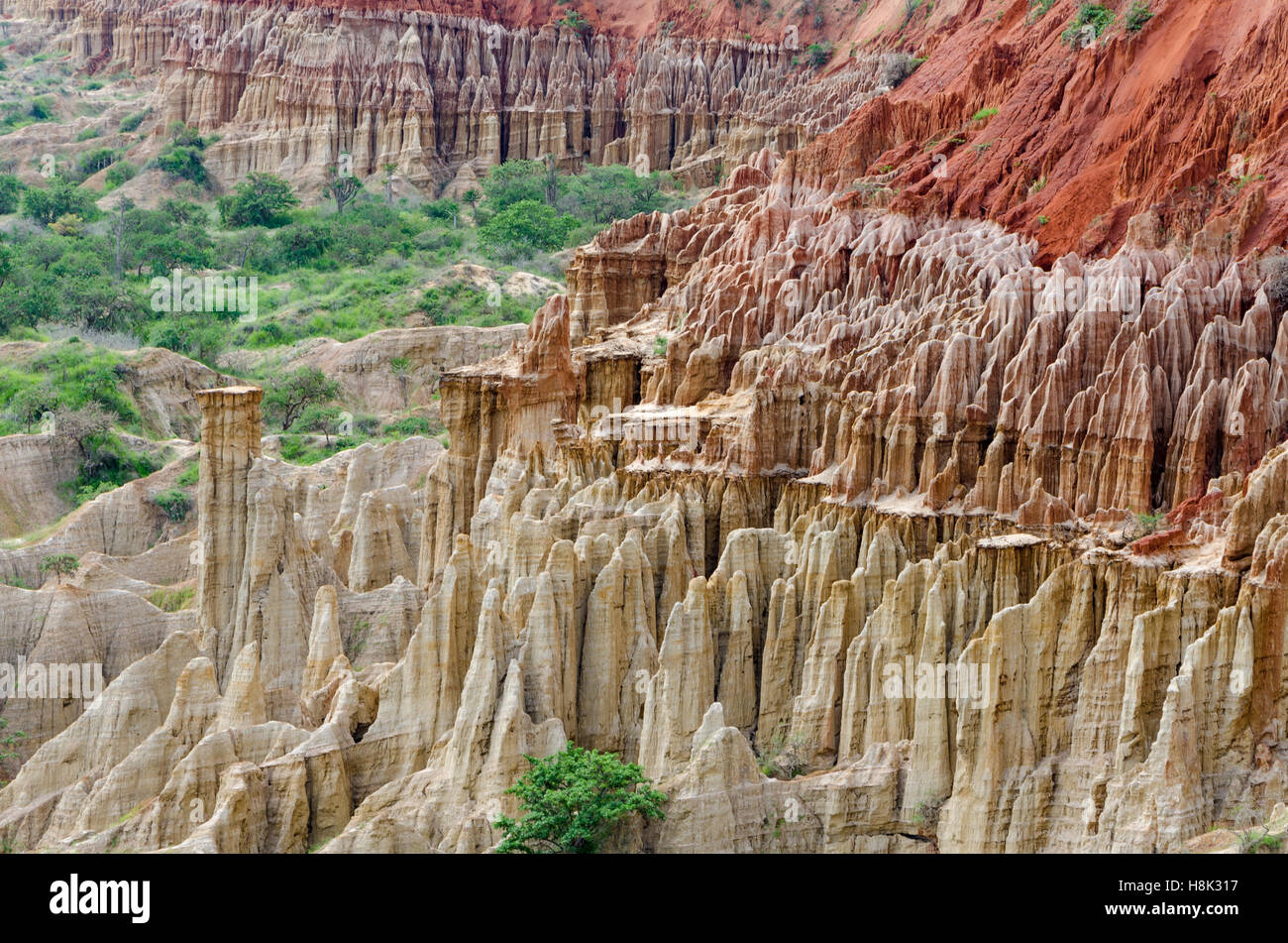 Natural phenomenon Miradouro da Lua or the Moon Landscape in Angola ...