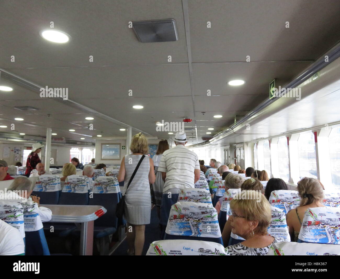 On board the Sorrento to Capri ferry Stock Photo - Alamy