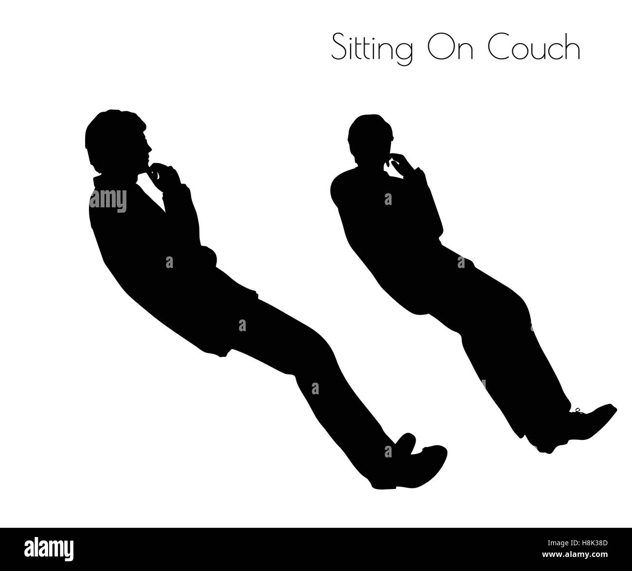 EPS 10 vector illustration of man in Sitting Pose On Couch pose on ...