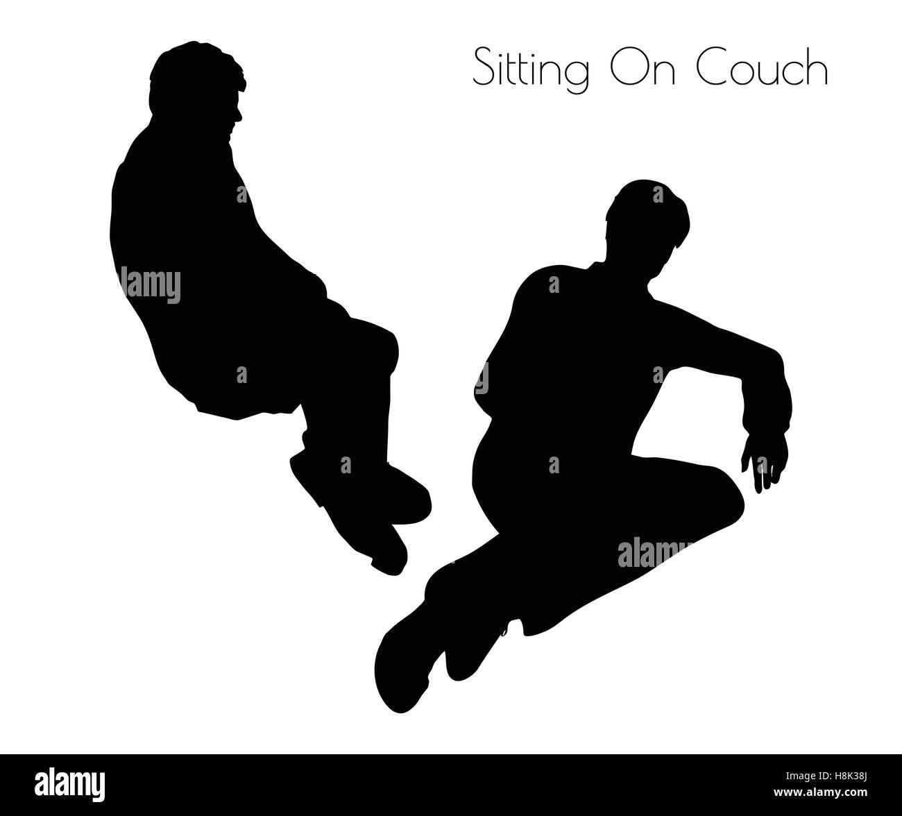 EPS 10 vector illustration of man in Sitting Pose On Couch pose on ...