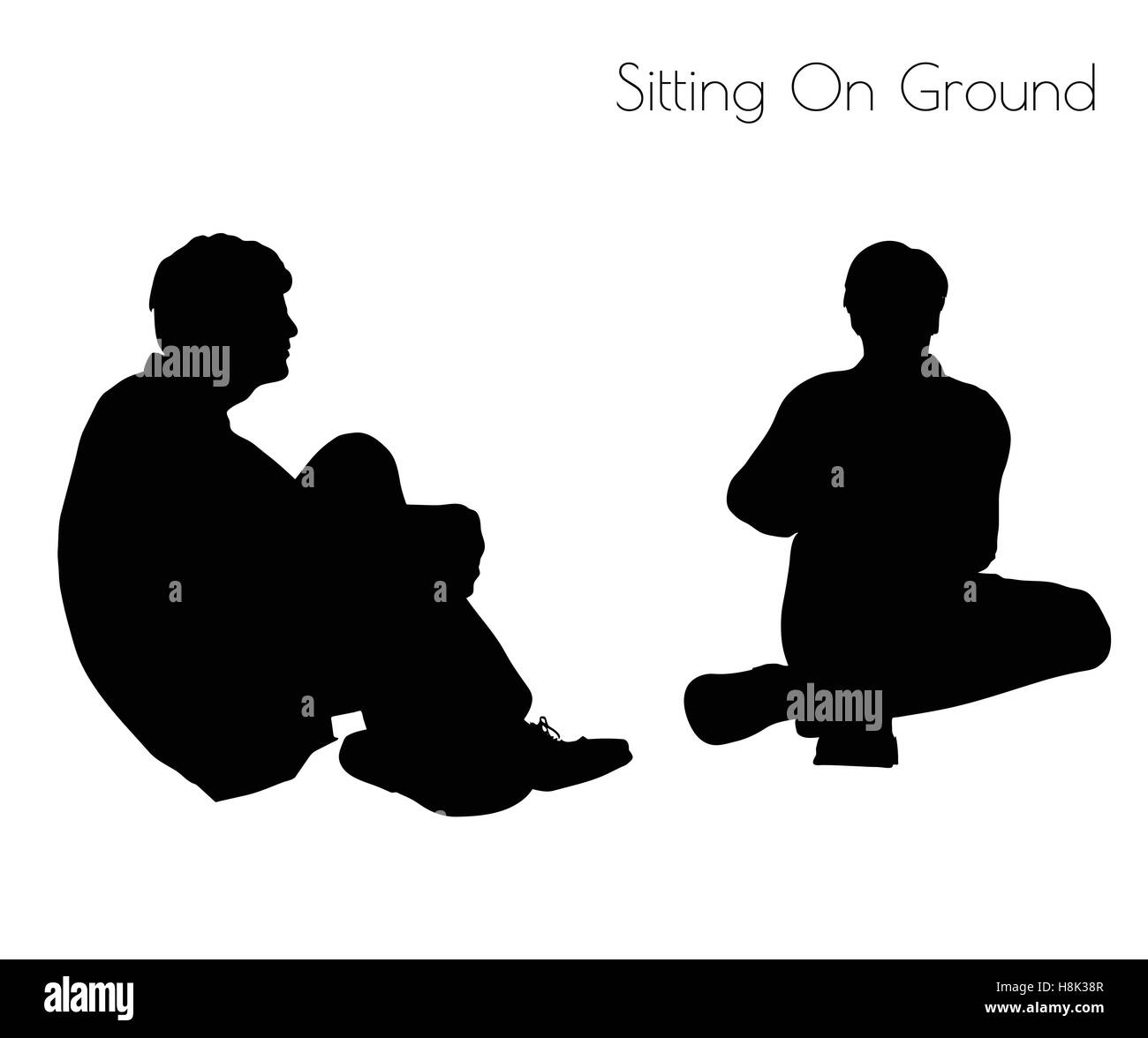 EPS 10 vector illustration of man in Sitting Pose On Ground pose on ...