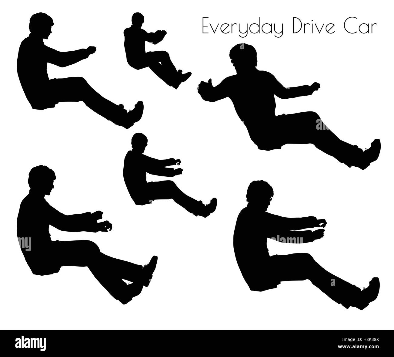 EPS 10 vector illustration of man in Driving Car pose on white ...