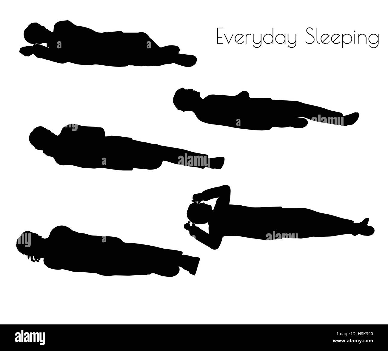 EPS 10 vector illustration of man in Everyday Sleeping pose on white ...