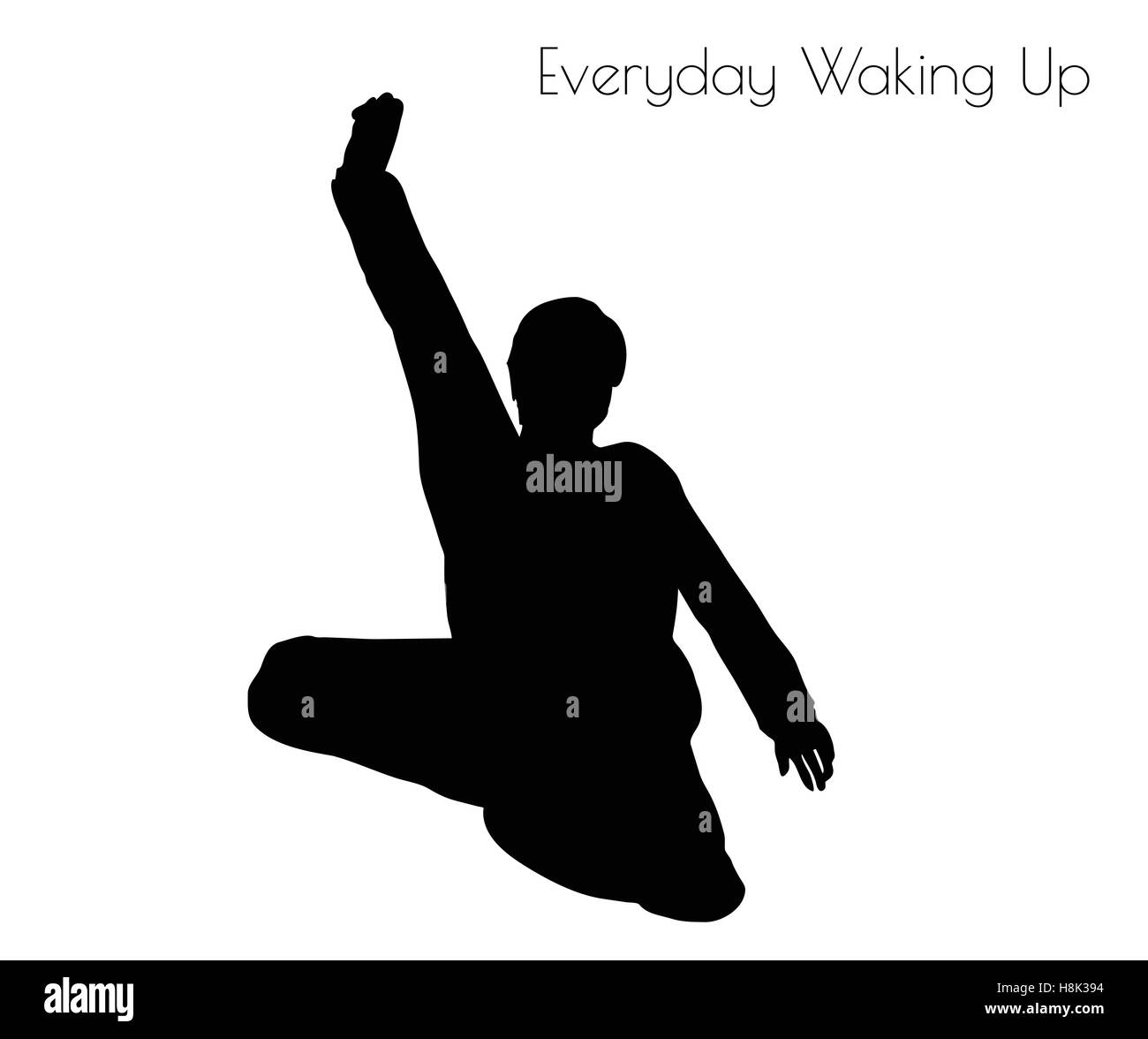 EPS 10 vector illustration of man in Everyday Waking Up pose on white ...