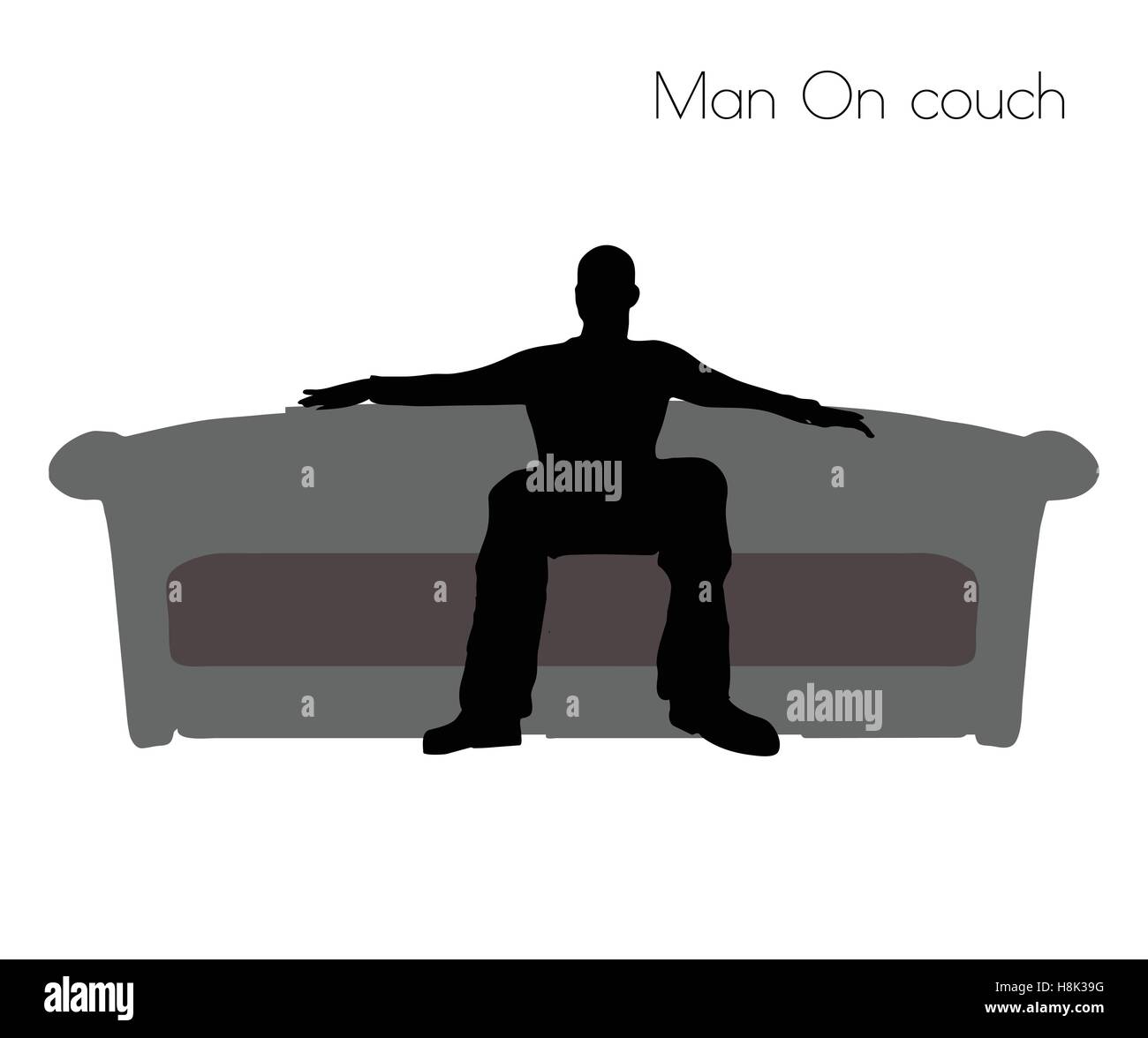 EPS 10 vector illustration of Man On couch pose on white background ...