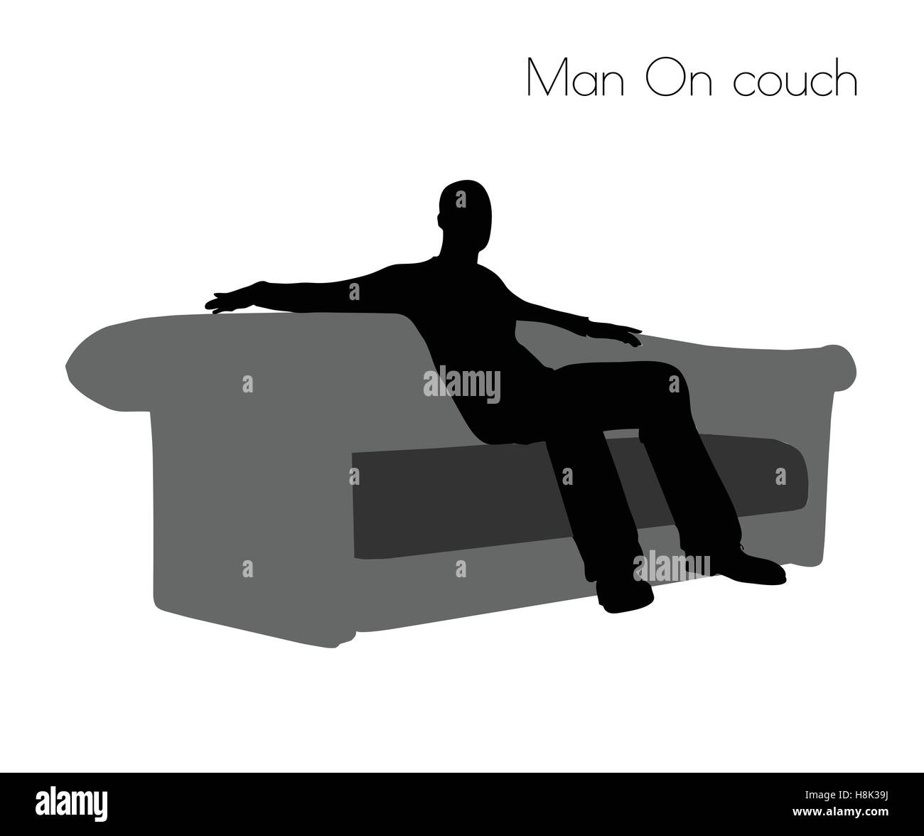 EPS 10 vector illustration of Man On couch pose on white background ...