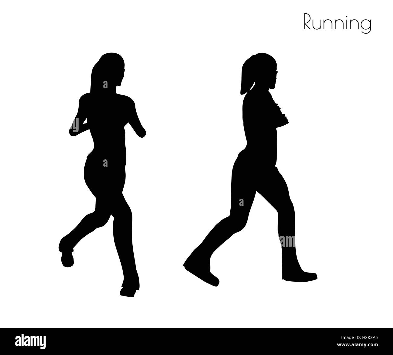 EPS 10 vector illustration of woman in Running pose on white background ...