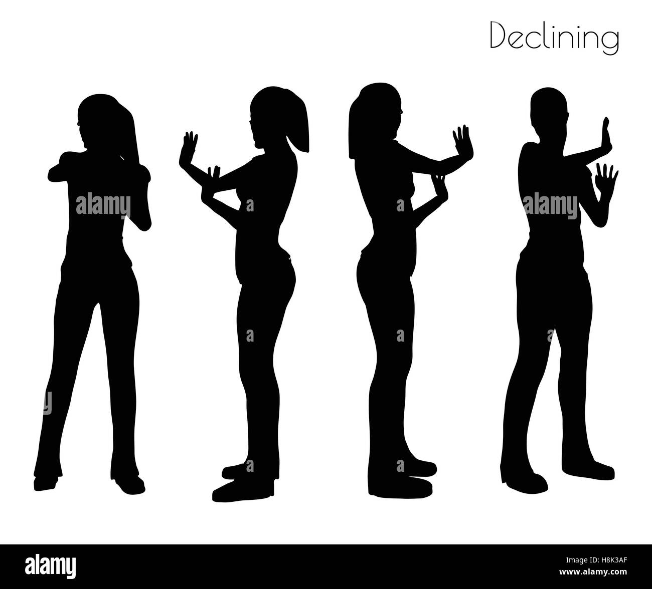 EPS 10 vector illustration of woman in Declining pose on white ...