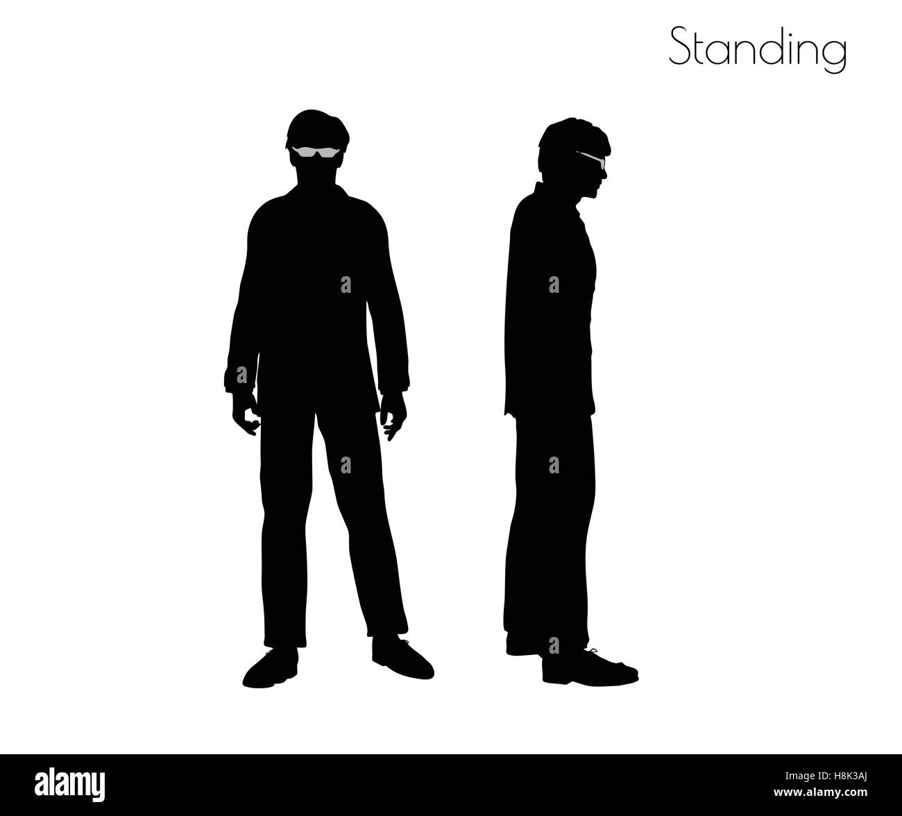 EPS 10 vector illustration of man in Standing pose on white background ...