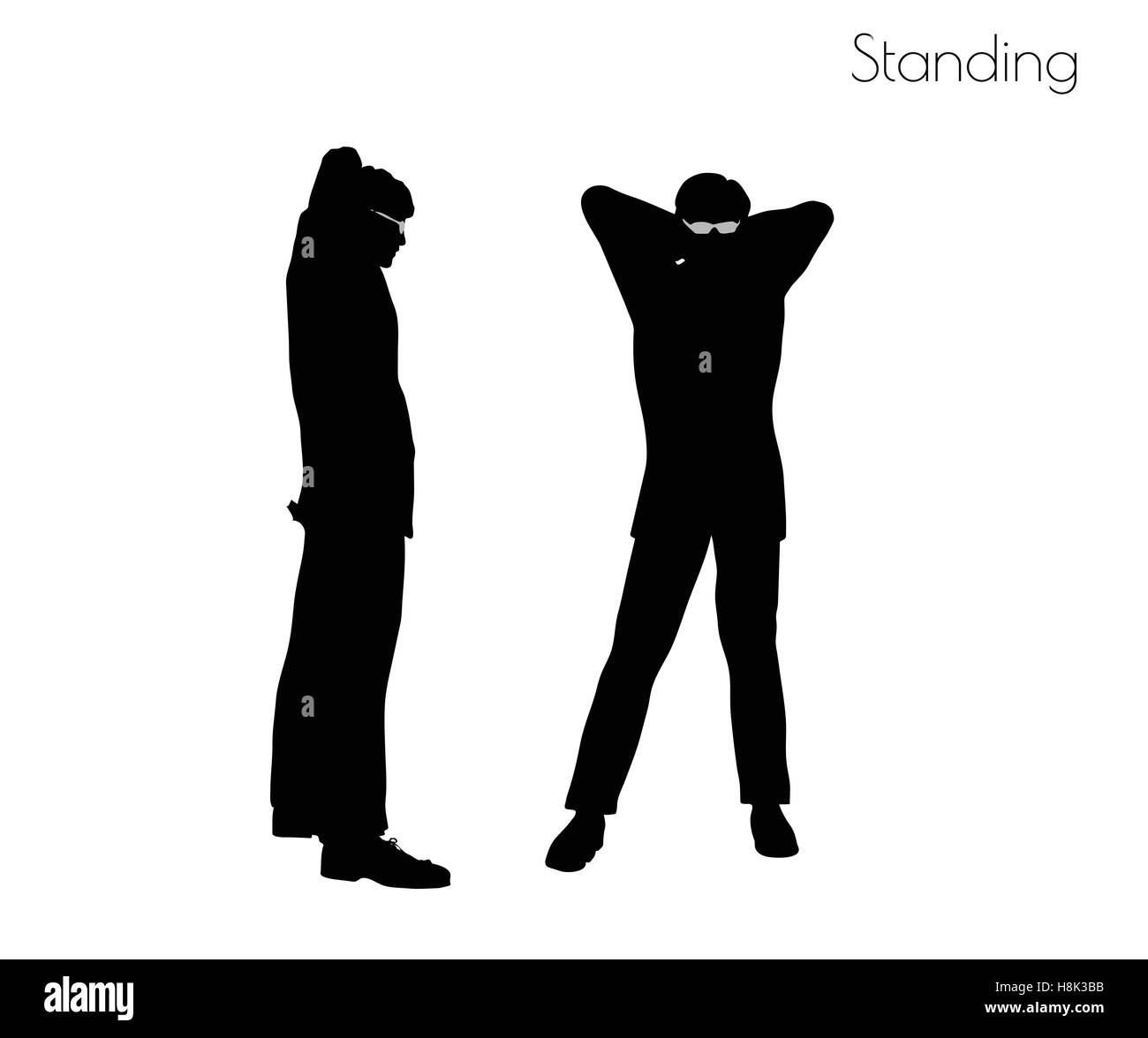 EPS 10 vector illustration of man in Standing pose on white background ...