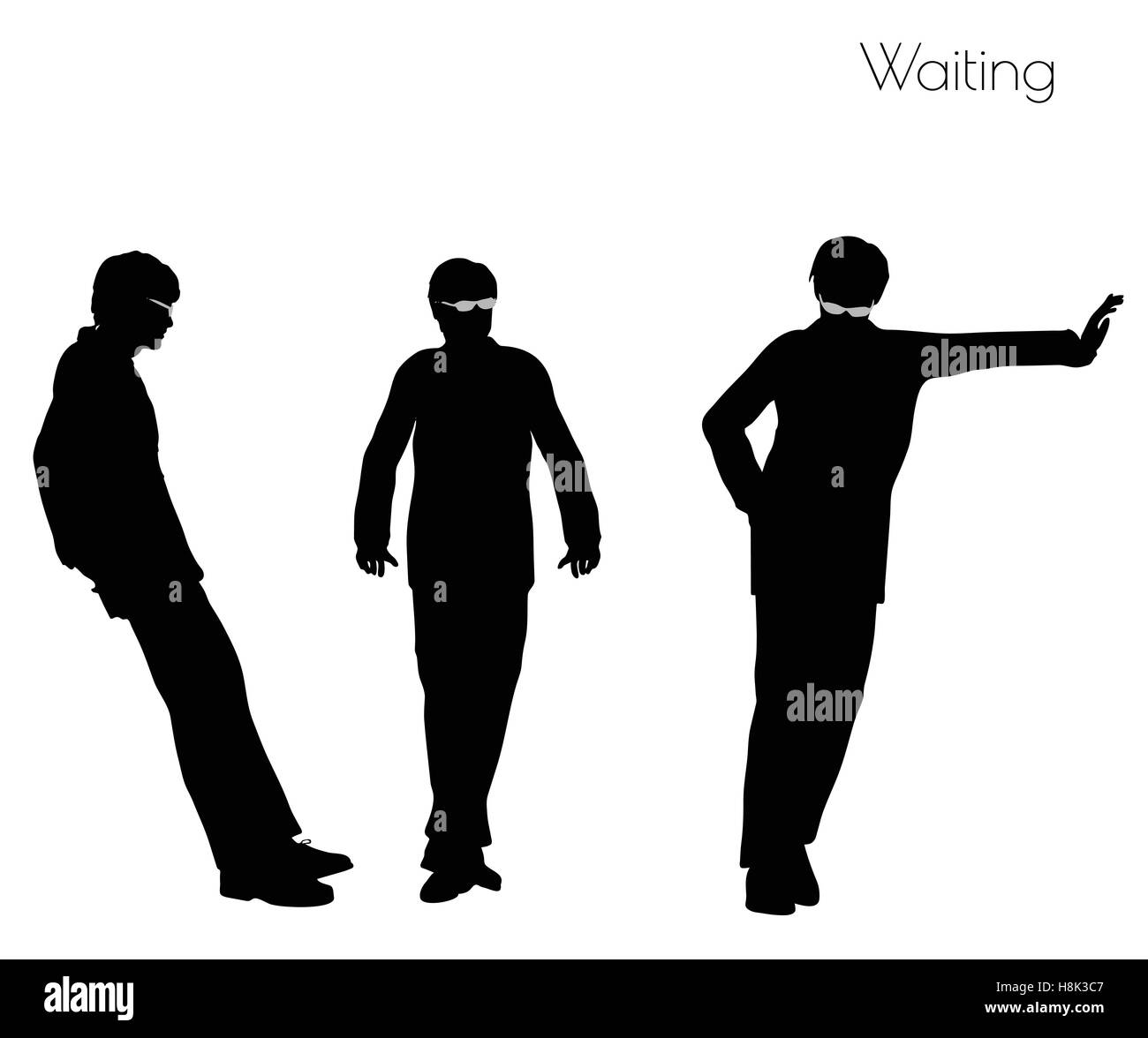 EPS 10 vector illustration of man in Waiting pose on white background ...