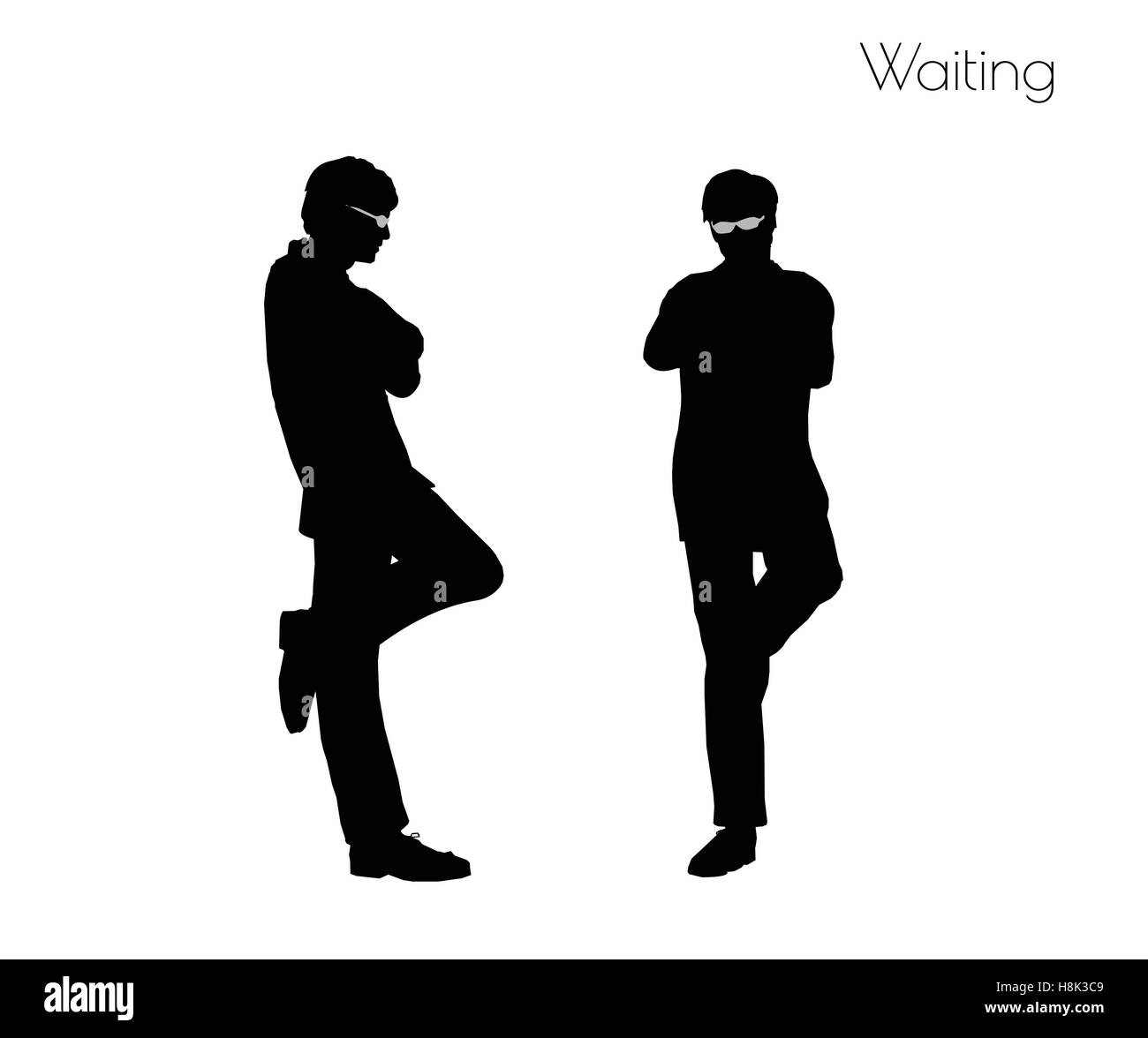 EPS 10 vector illustration of man in Waiting pose on white background ...