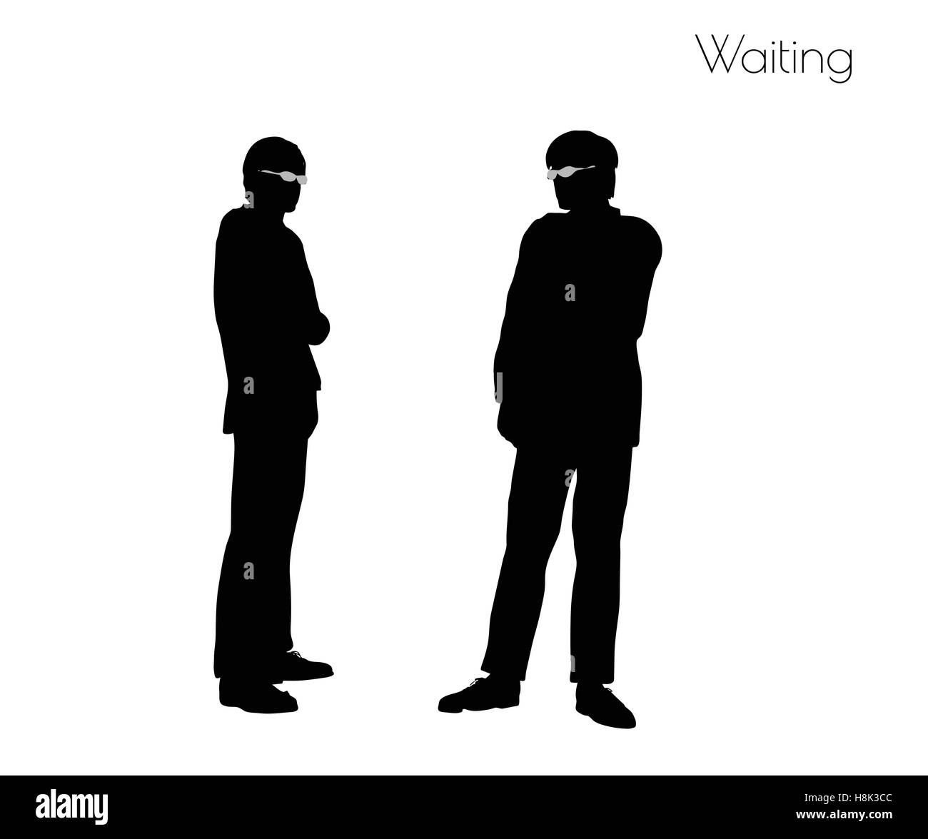 EPS 10 vector illustration of man in Waiting pose on white background ...