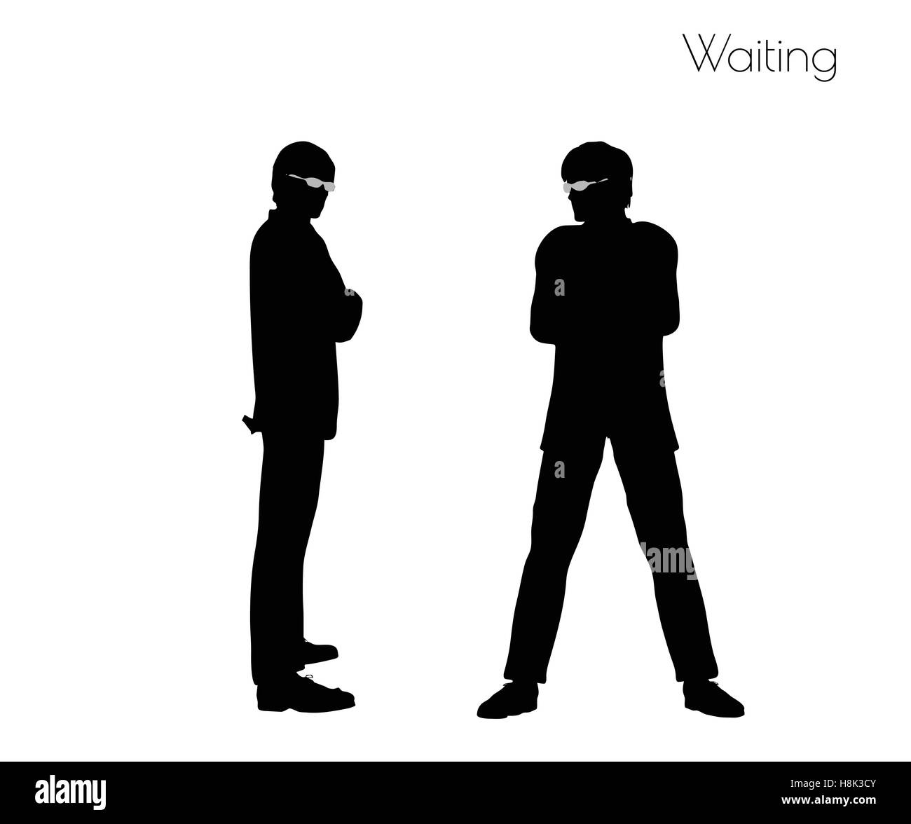 EPS 10 vector illustration of man in Waiting pose on white background ...