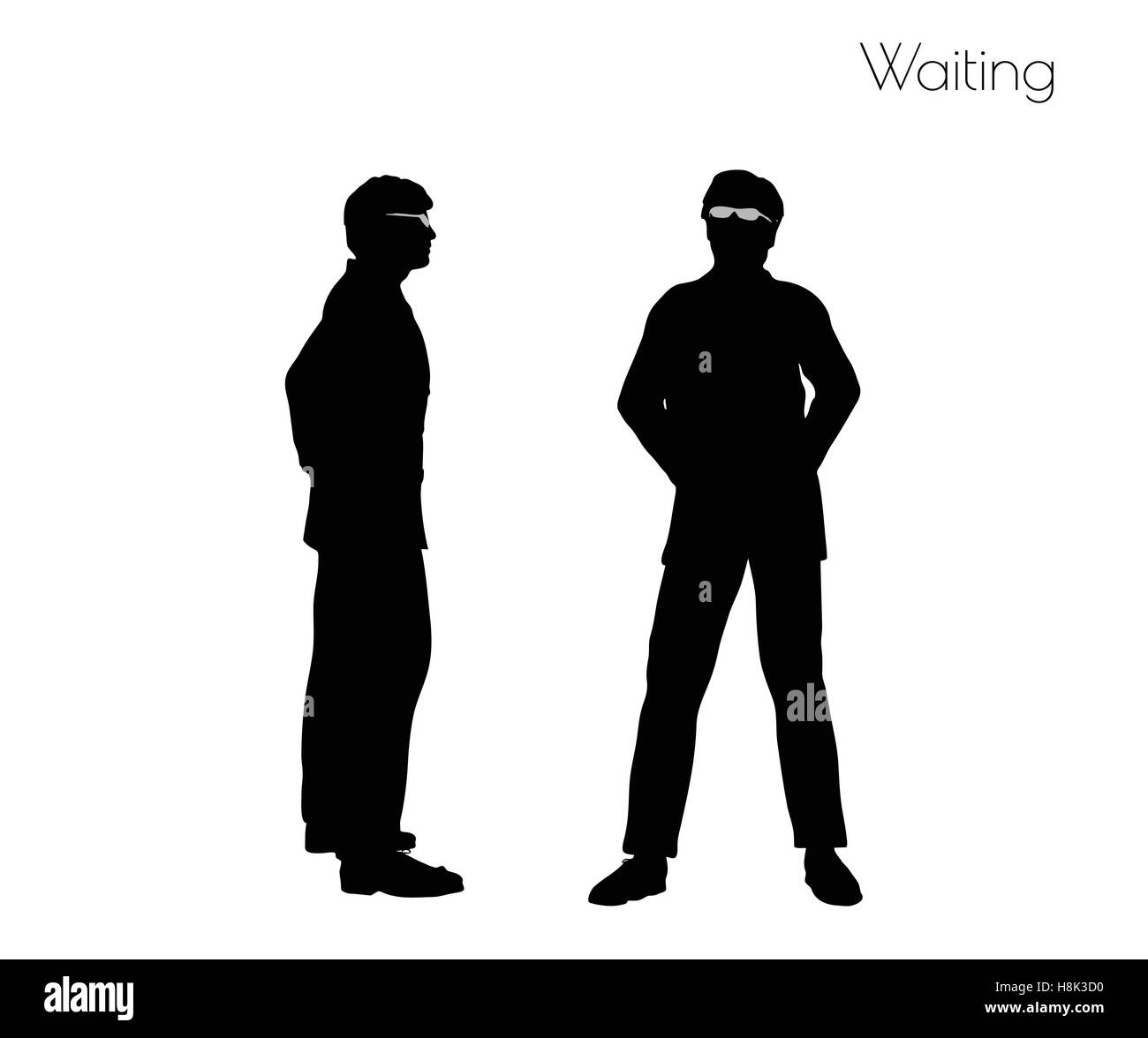 EPS 10 vector illustration of man in Waiting pose on white background ...