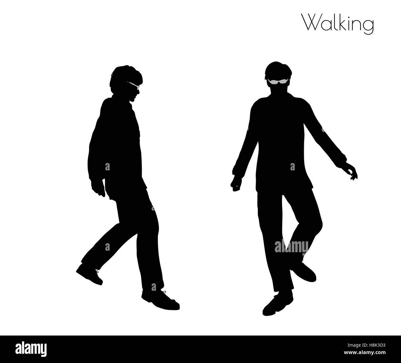 EPS 10 vector illustration of man in Walking pose on white background ...