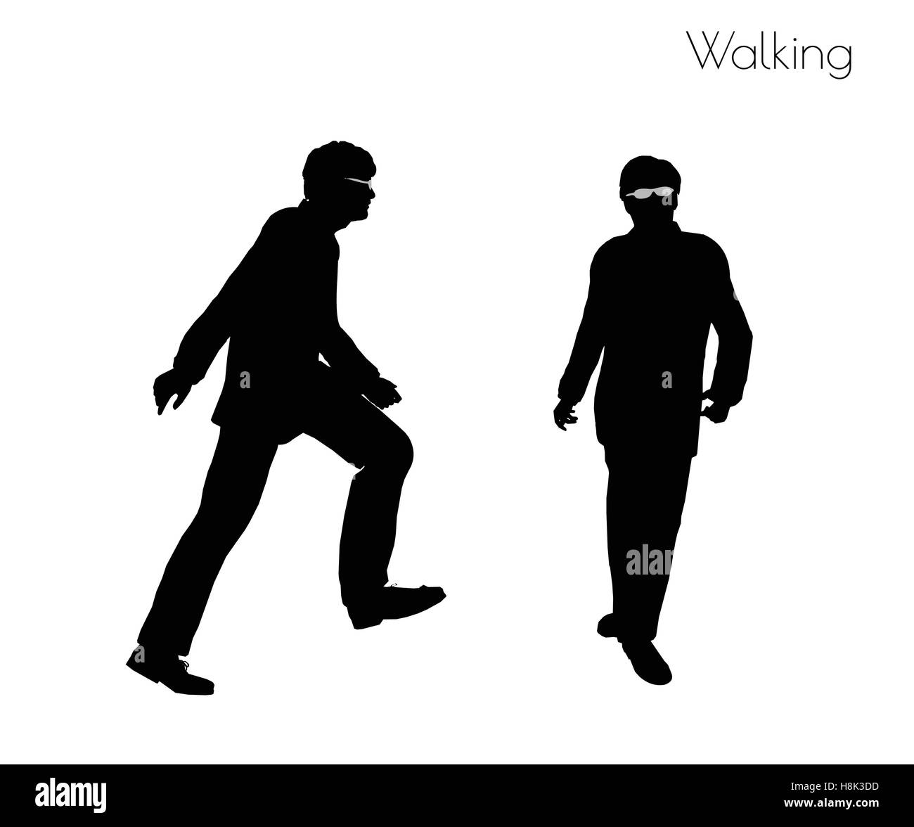 EPS 10 vector illustration of man in Walking pose on white background ...