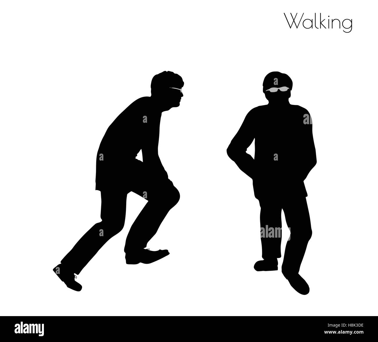 EPS 10 vector illustration of man in Walking pose on white background ...