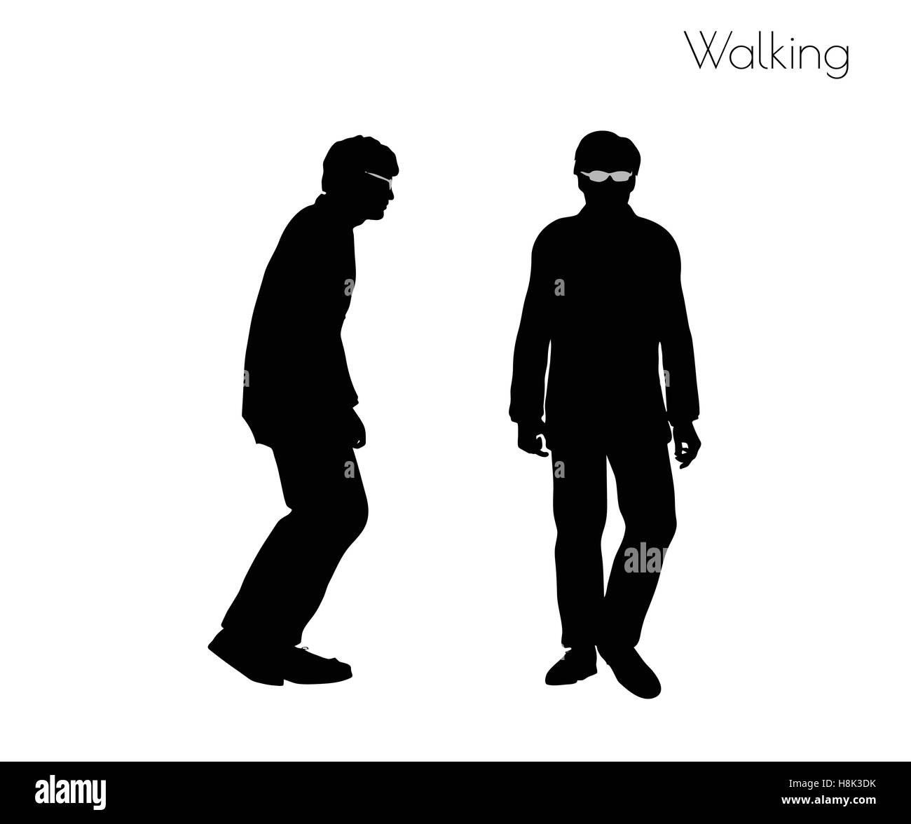 EPS 10 vector illustration of man in Walking pose on white background ...