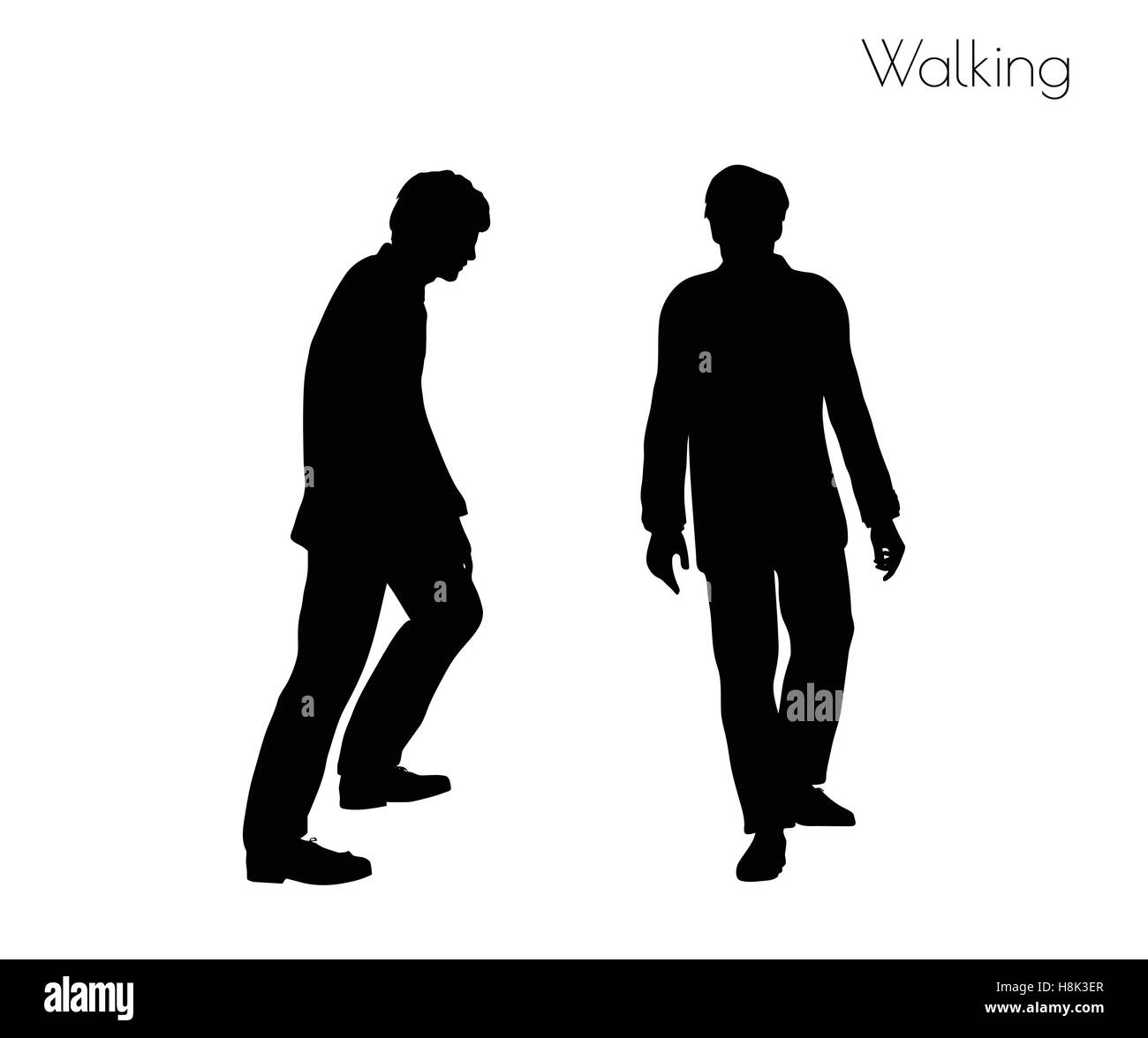 EPS 10 vector illustration of man in Walking pose on white background ...