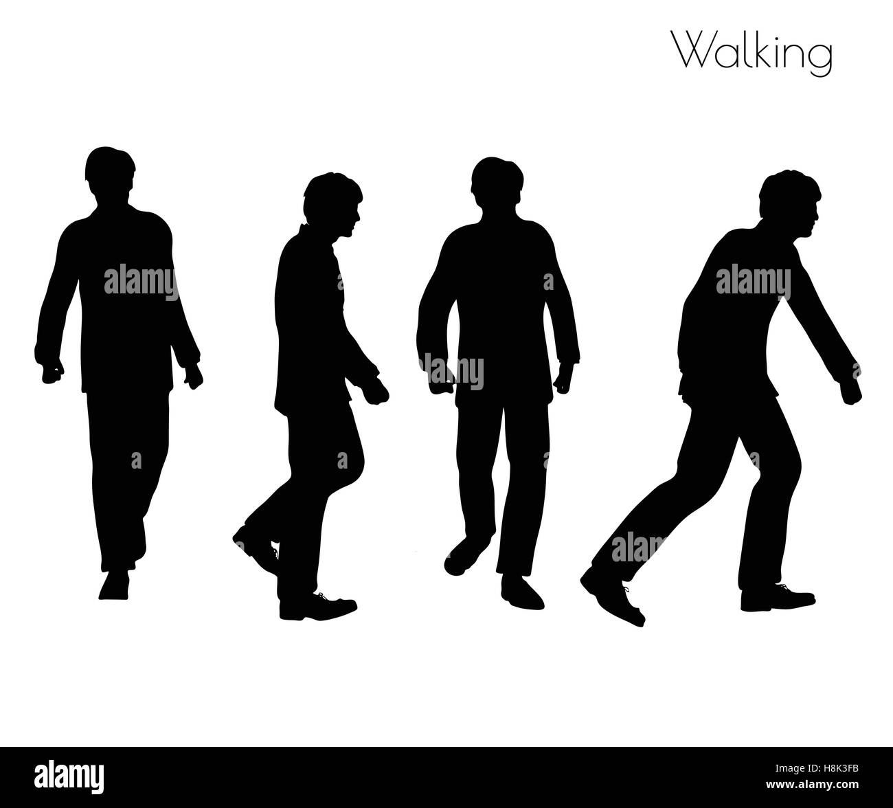 EPS 10 vector illustration of man in Walking pose on white background ...