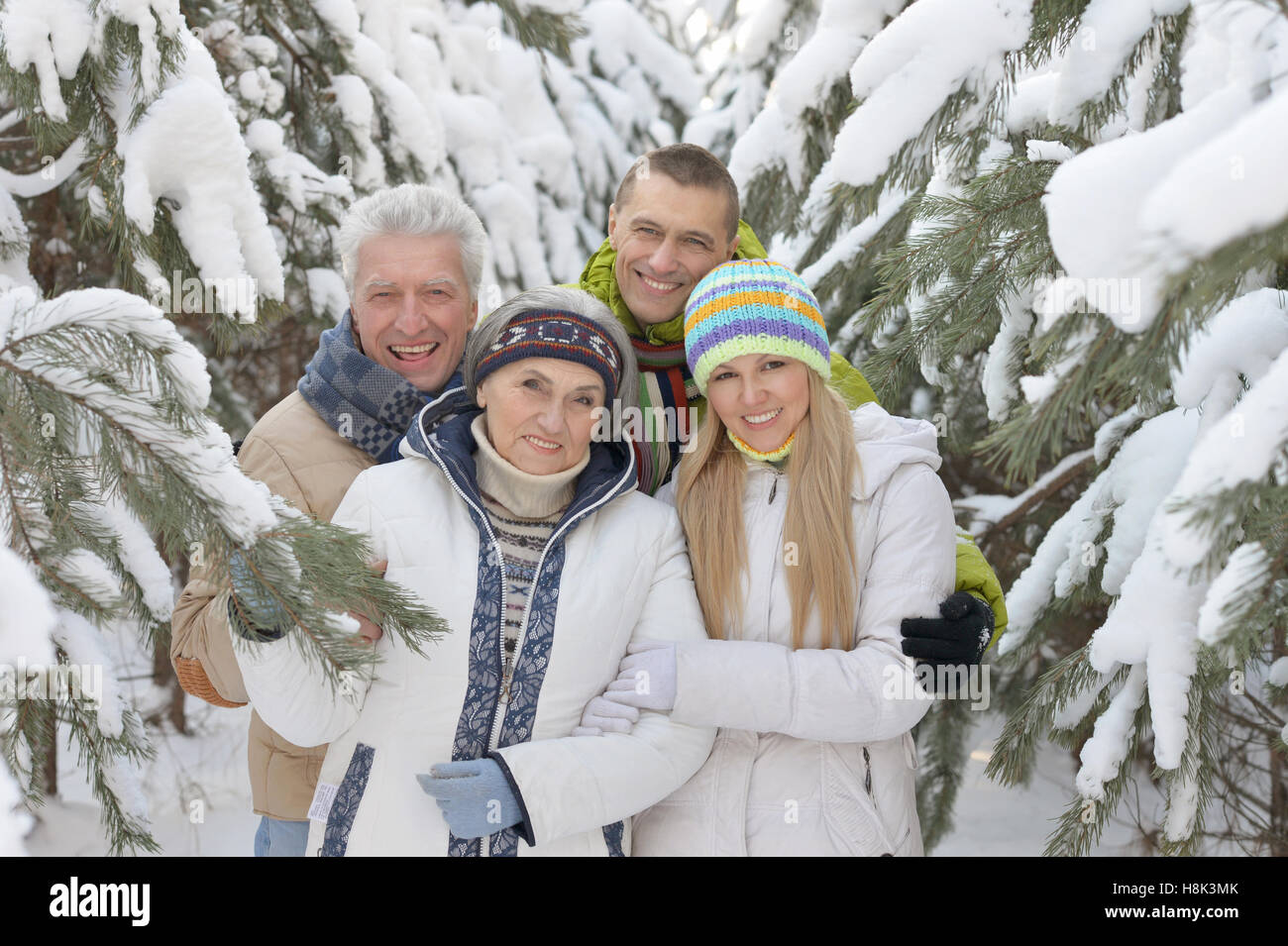 Winter family fun young mother hi-res stock photography and images - Alamy