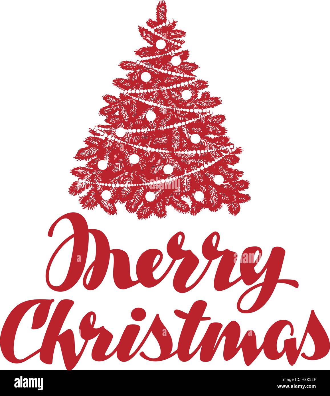 Merry Christmas. Xmas tree. Vector illustration Stock Vector Image ...