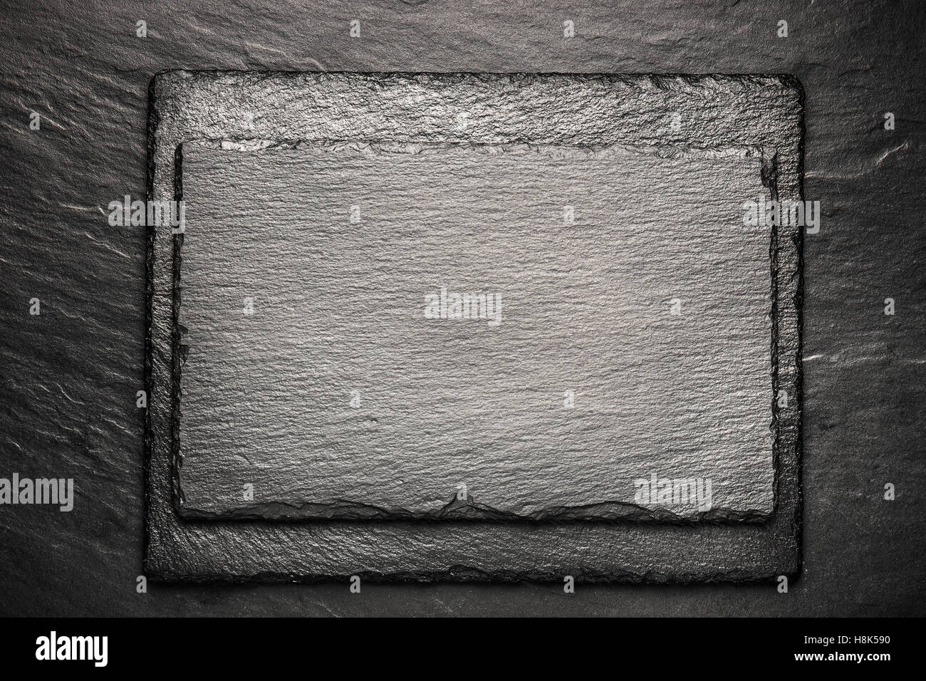 black slate board for serving with copy space, top view Stock Photo - Alamy