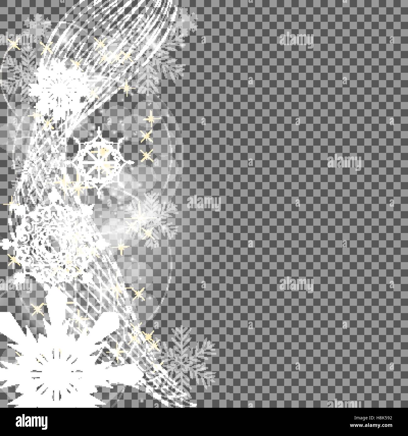 Falling Shining Snowflakes and Snow on Transparent Background. C Stock ...