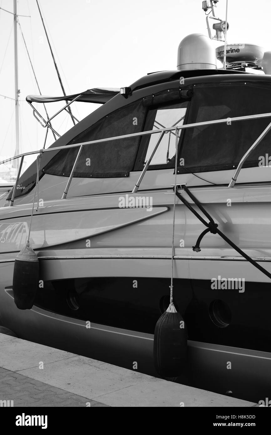 Speed boat floating Black and White Stock Photos & Images - Alamy