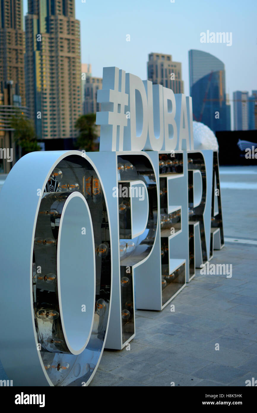 Dubai Opera House sign Stock Photo - Alamy