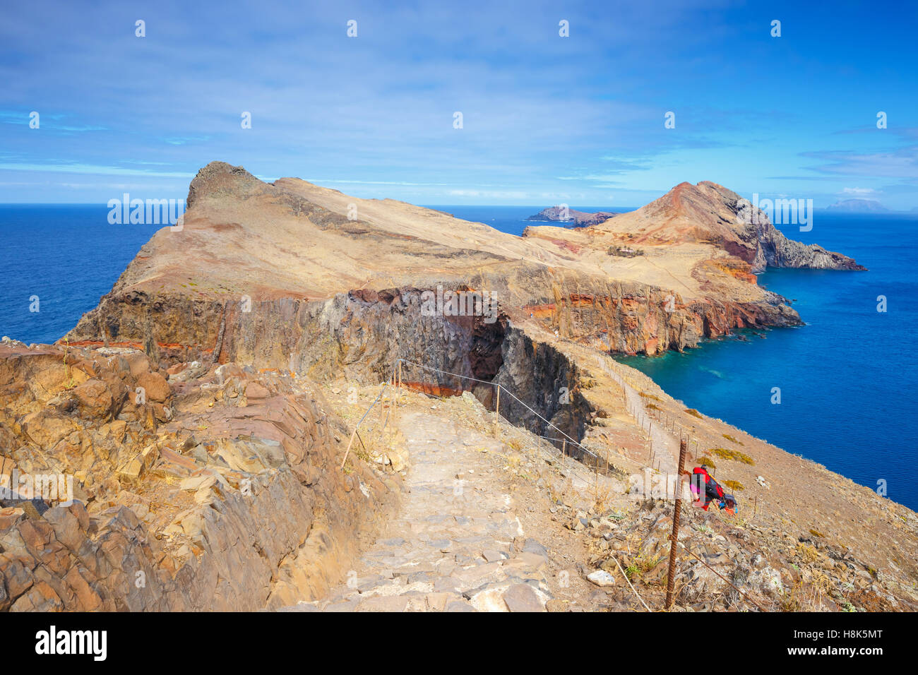 Cliffs at Ponta de Sao Lourenco. Cape is the most eastern point of ...