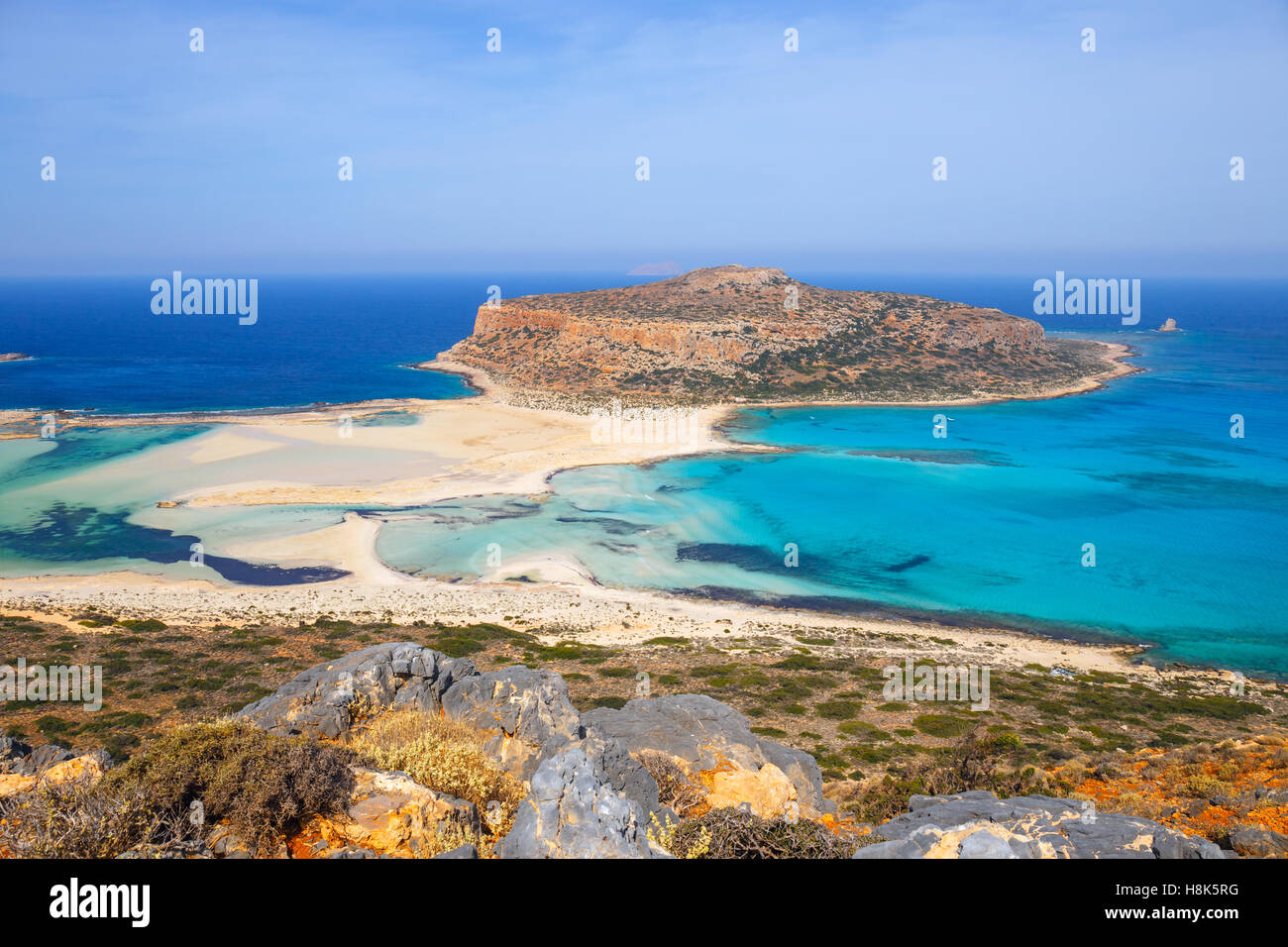 View of the beautiful beach in Balos Lagoon, Crete Stock Photo - Alamy