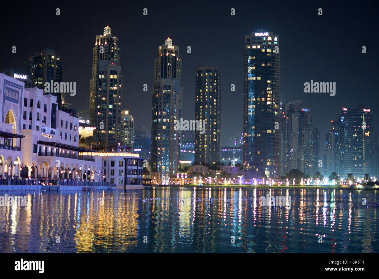 Dubai waterfront at night Stock Photo - Alamy