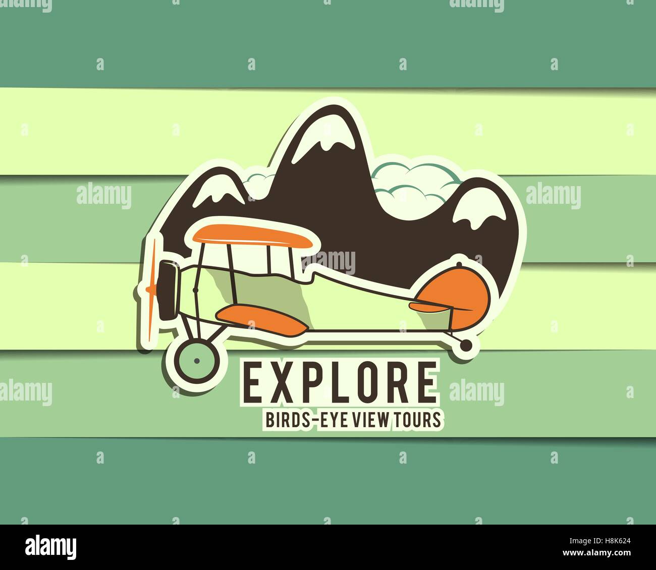 Airplane emblem. Biplane label. Retro Plane badges, design elements ...