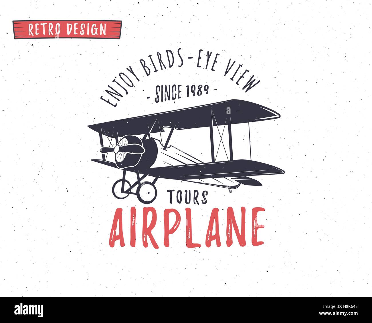 Airplane emblem. Biplane label. Retro Plane badges, design elements ...