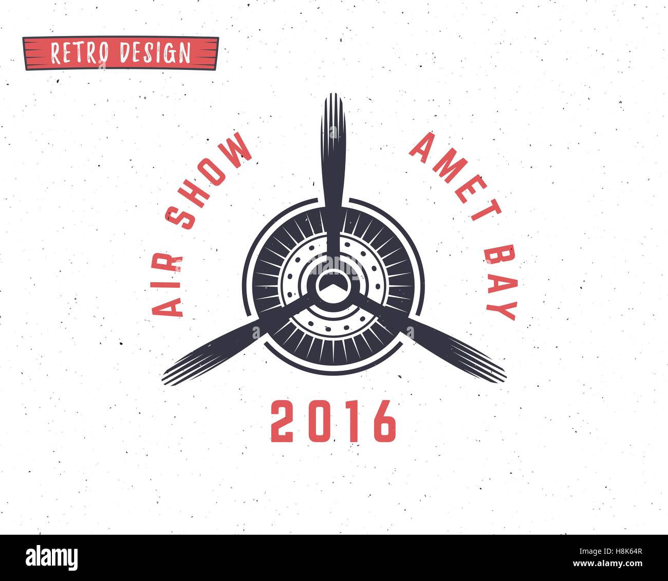 Airplane propeller emblem. Biplane label. Retro Plane badge, design ...