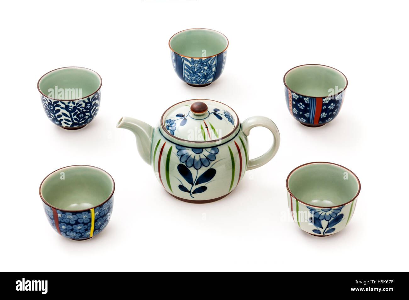 Vintage Japanese 6-piece tea service Stock Photo - Alamy