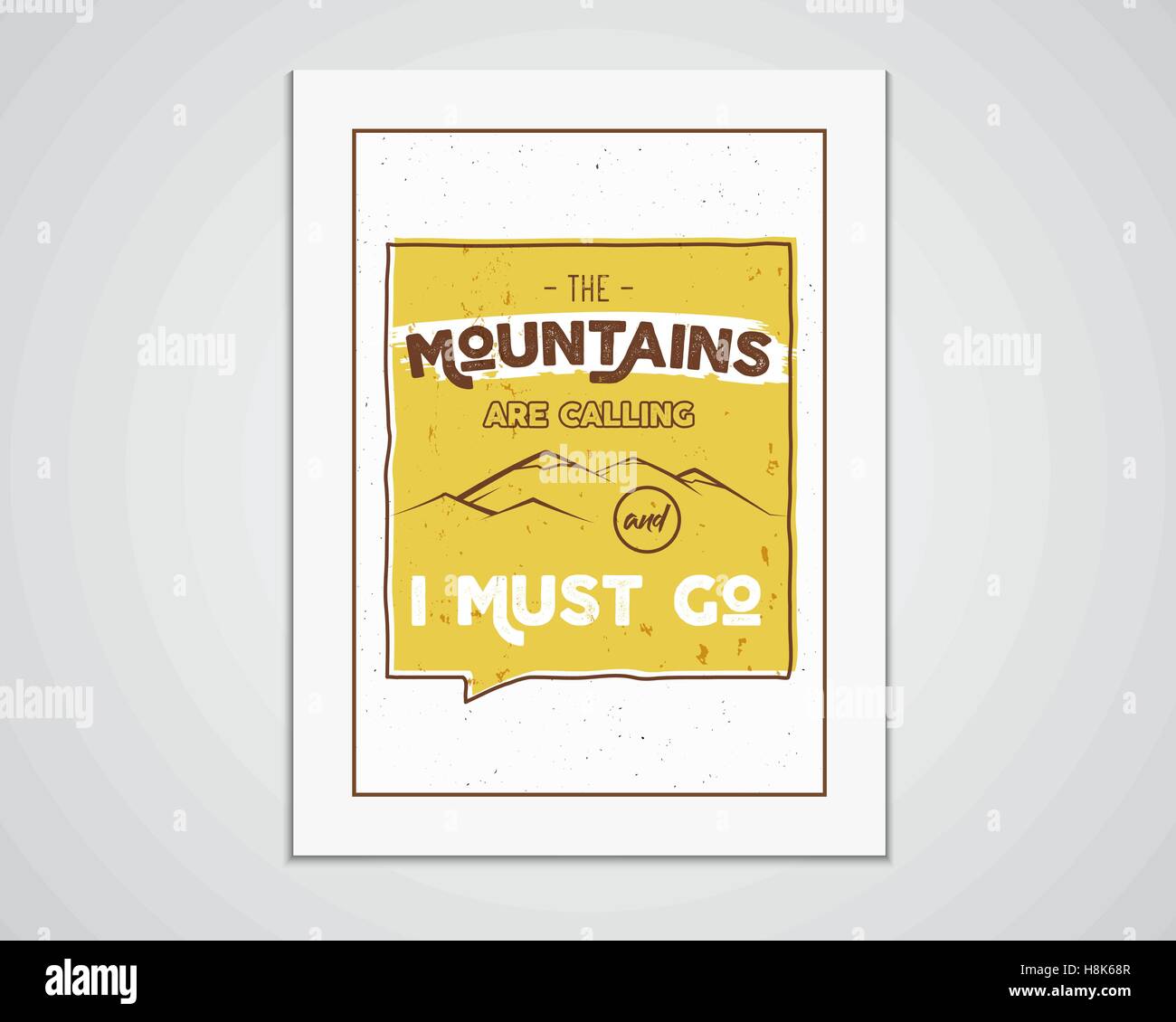 Outdoor inspiration A4 frame. Motivation mountain poster quote template ...