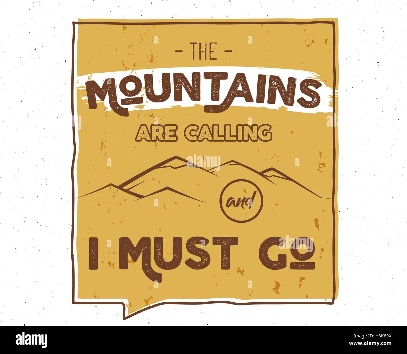Outdoor inspiration lettering. Motivation mountain brochure, background ...